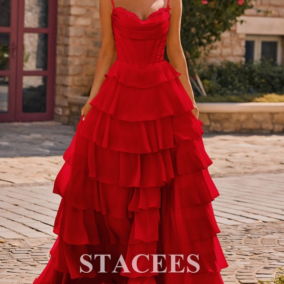 Stacees | Dresses | Elegant Red Trendy Prom Dress | Poshmark